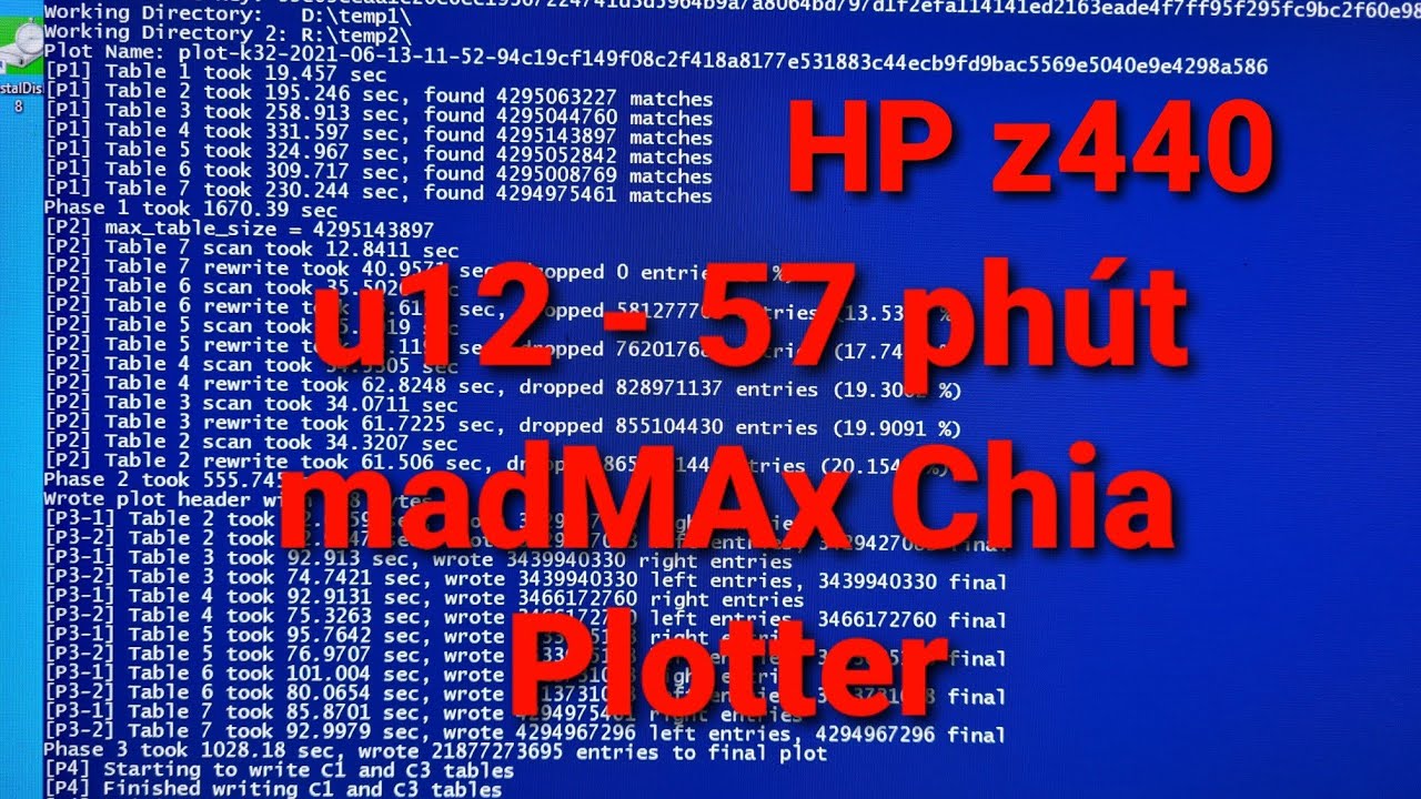 Thử dùng madMAx Chia Plotter trên HP z440 có dùng RAM Disk - YouTube