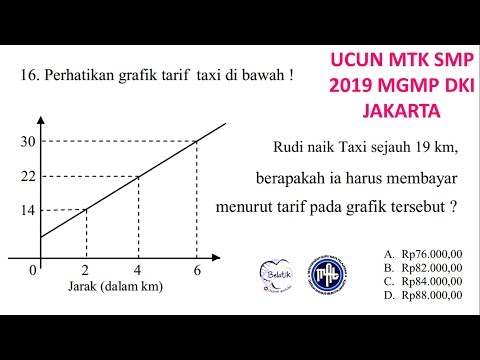 Berapa Ia Harus Membayar Biaya Taksi - UCUN Matematika SMP 2019 MGMP DKI Prediksi UNBK BELATIK