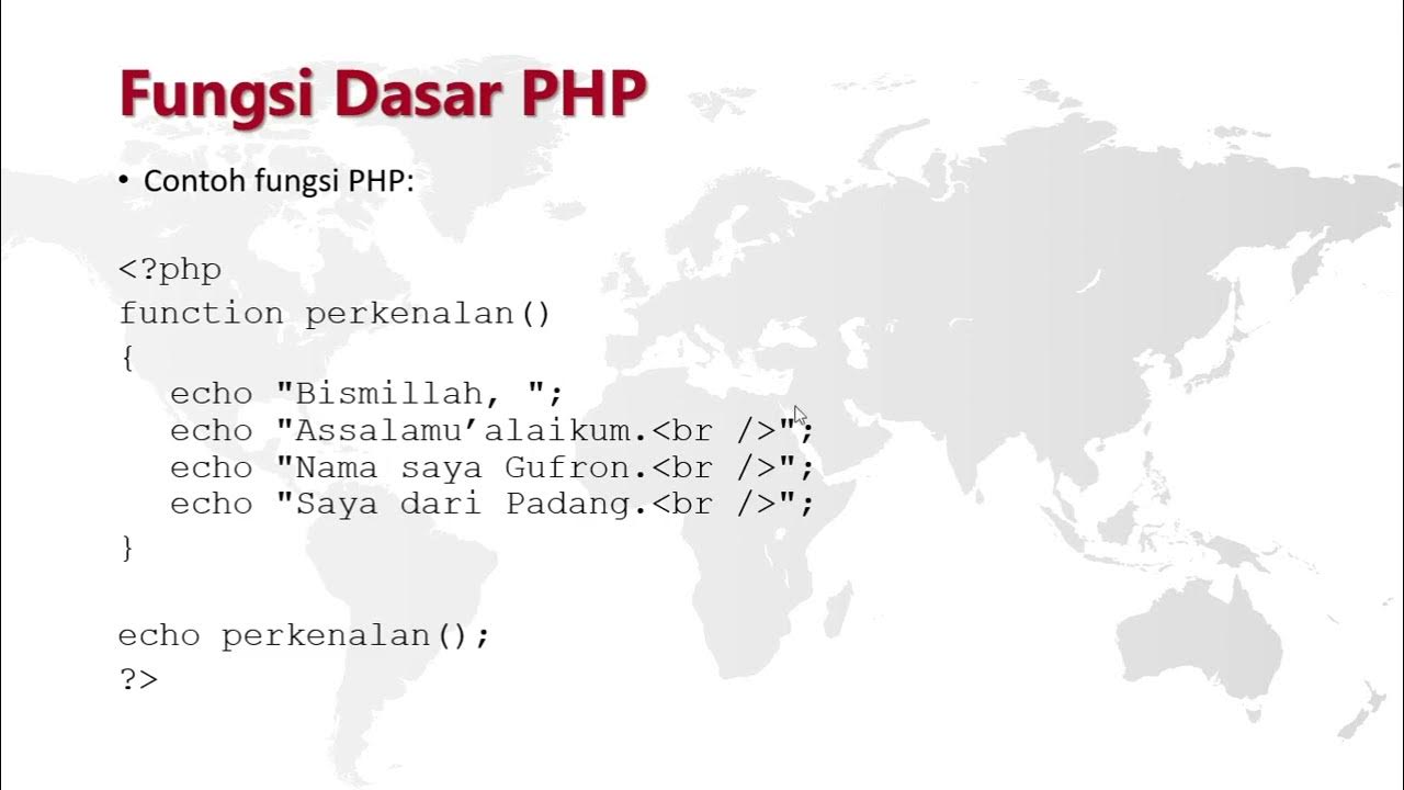 Materi 9 : Fungsi PHP (PHP Function) - YouTube