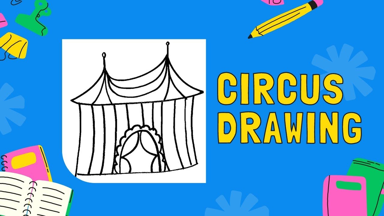Easy Circus Drawing Circus Tent Drawing Black And White Clipart Free