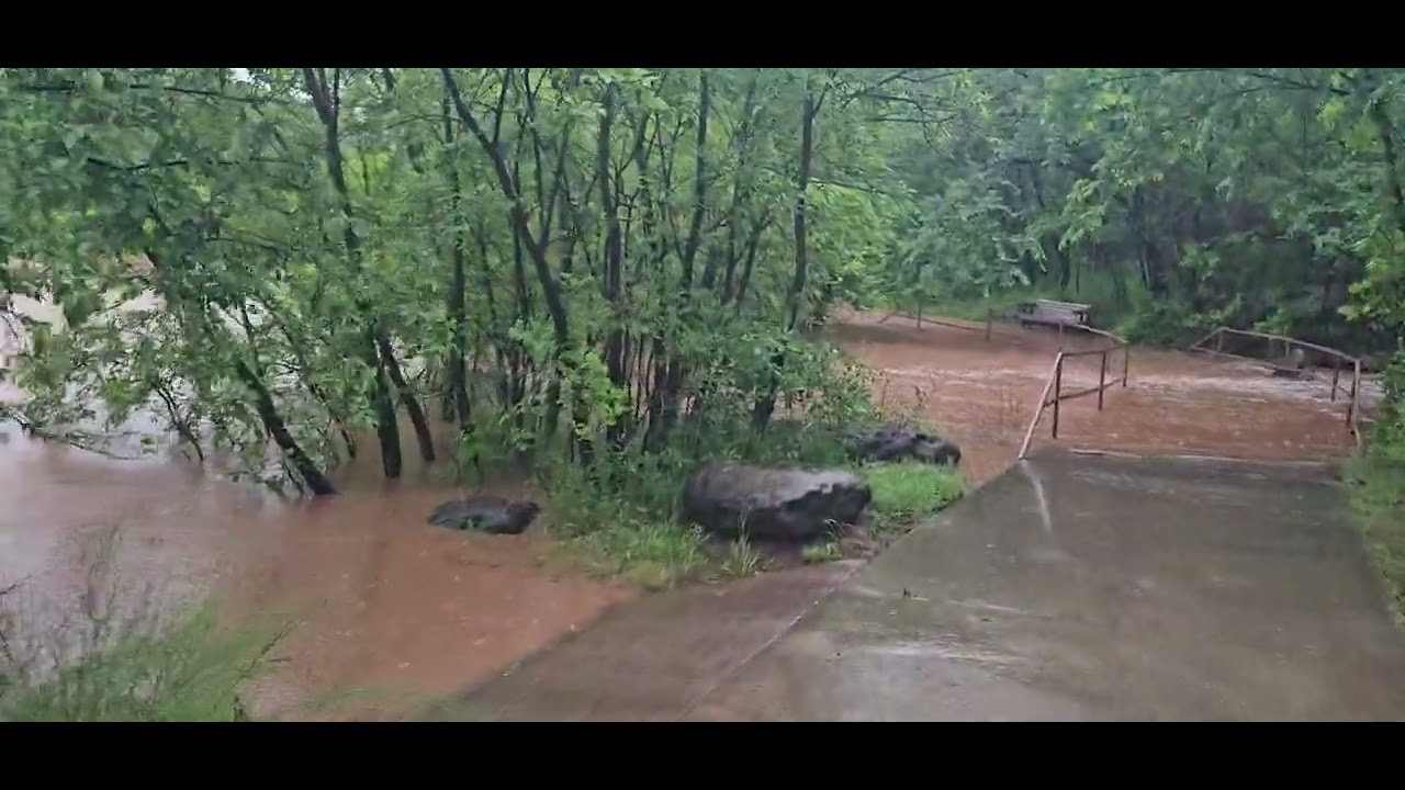 Wichita River flooding Lucy Park, Wichita Falls, TX on April 30th and ...