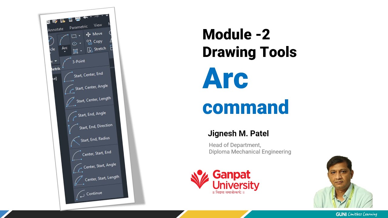 Module-2 | Drawing Tools - II | Arc Command - YouTube