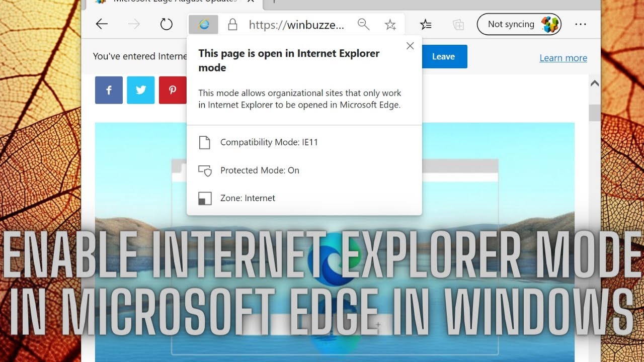 Enable Internet Explorer Mode in Microsoft Edge in Windows - YouTube
