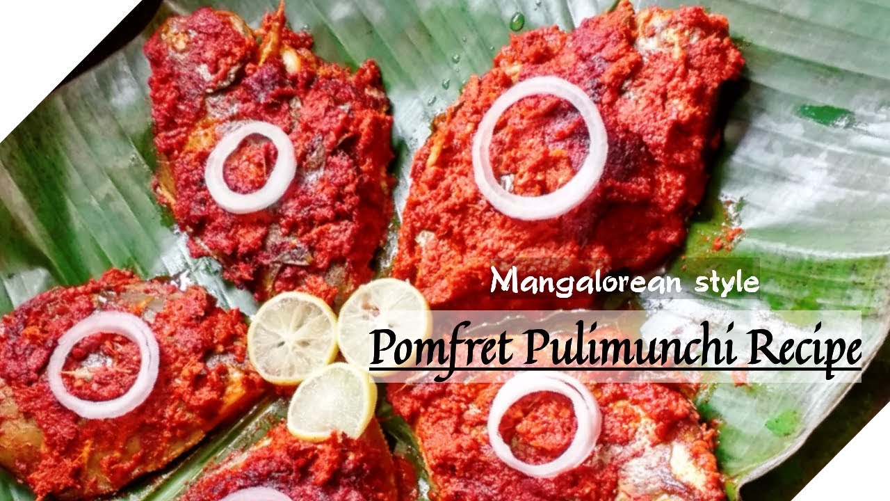 Maanji Pulimunchi | Mangalorean style Pomfret masala pulimunchi fry ...