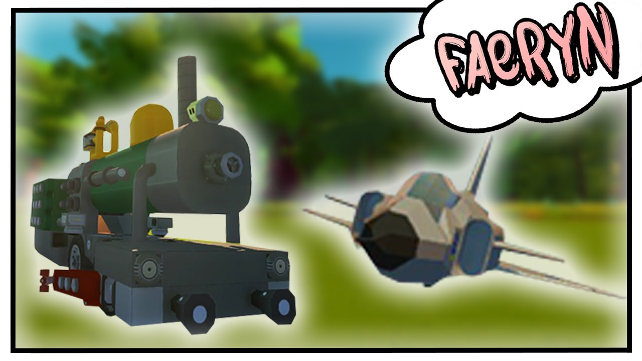 2u Train & Crazy Fighter Jet | Scrap Mechanic Creations - YouTube