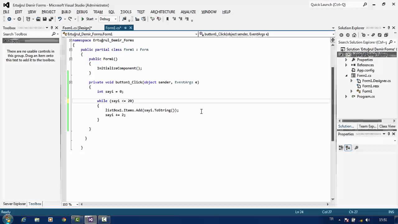 C# While Form Örnekli Anlatım - YouTube
