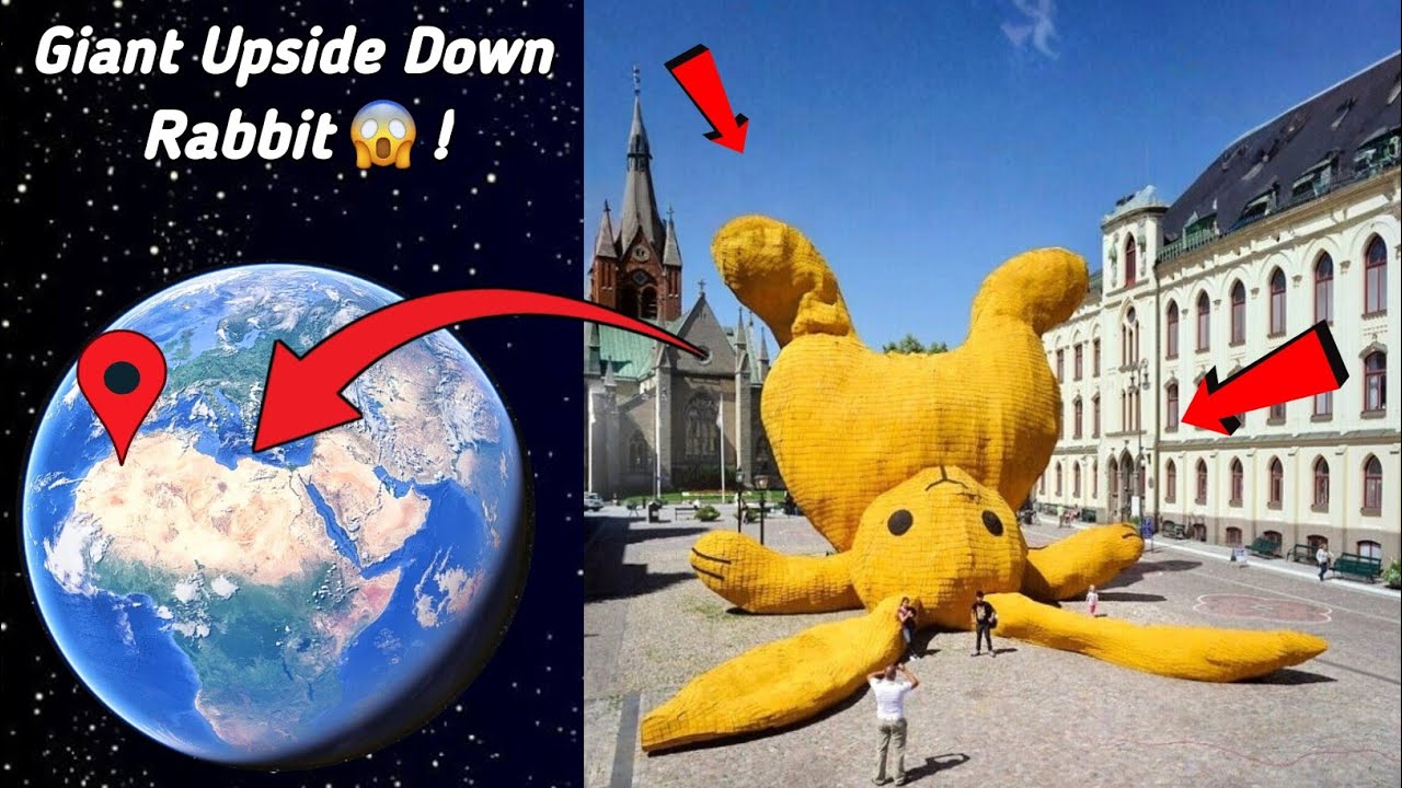 😰 I Found Giant Upside Down Rabbit Sculpture On Google Earth and Google ...
