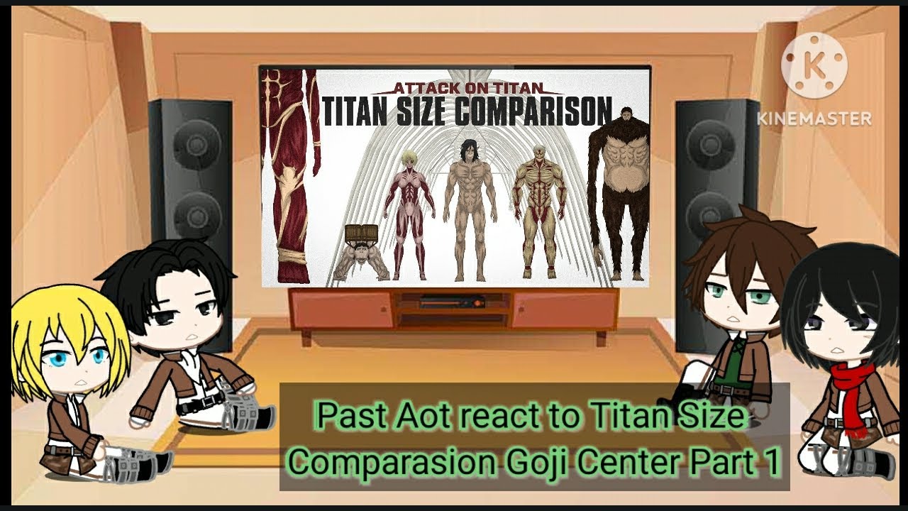 Past Aot react to Titan Size Comparasion Goji Center Part 1 - YouTube