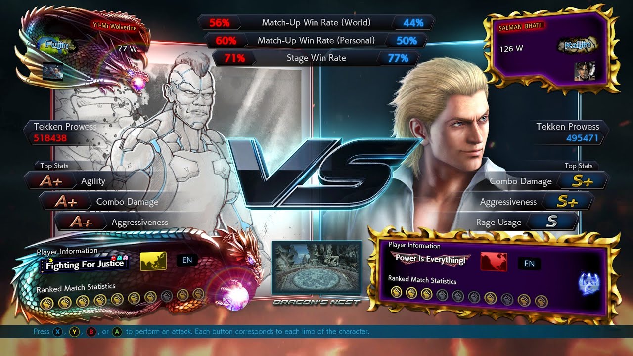 Tekken 7 | Mr Wolverine (Jack 7) VS SALMAN BHATTI (Steve) | Rank Match ...