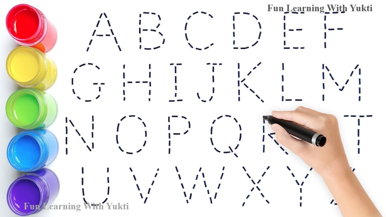 Collection of Uppercase English Alphabet Writing Along the Dotted Lines ...