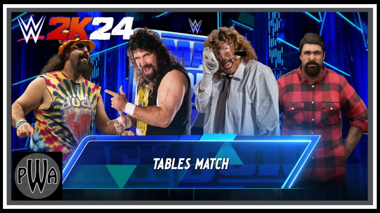 The Mick Foley 4-Way Table Match | WWE2K24 CAW Universe Mode - YouTube