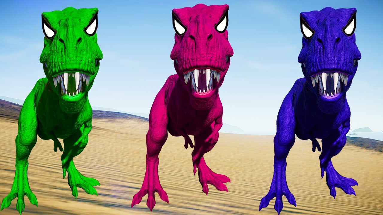 Rexy Color Pack vs All Carnivores, Spinosaurus, I-Rex - Jurassic World ...
