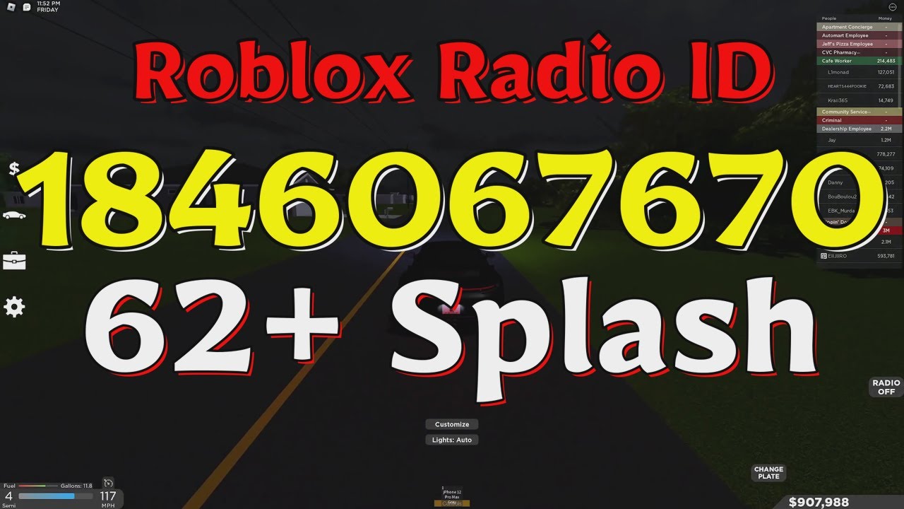 Splash Roblox Radio Codes/IDs - YouTube