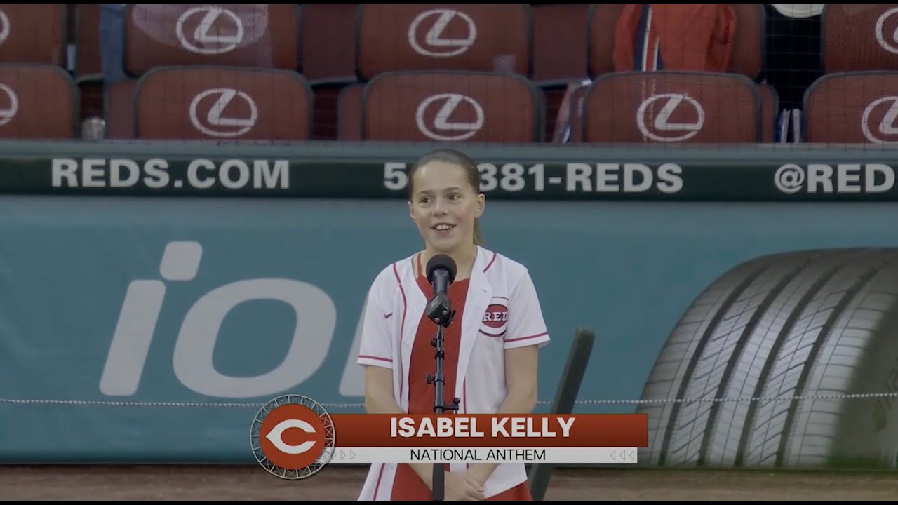 Isabel Kelly Sings the National Anthem at the Reds Game - YouTube