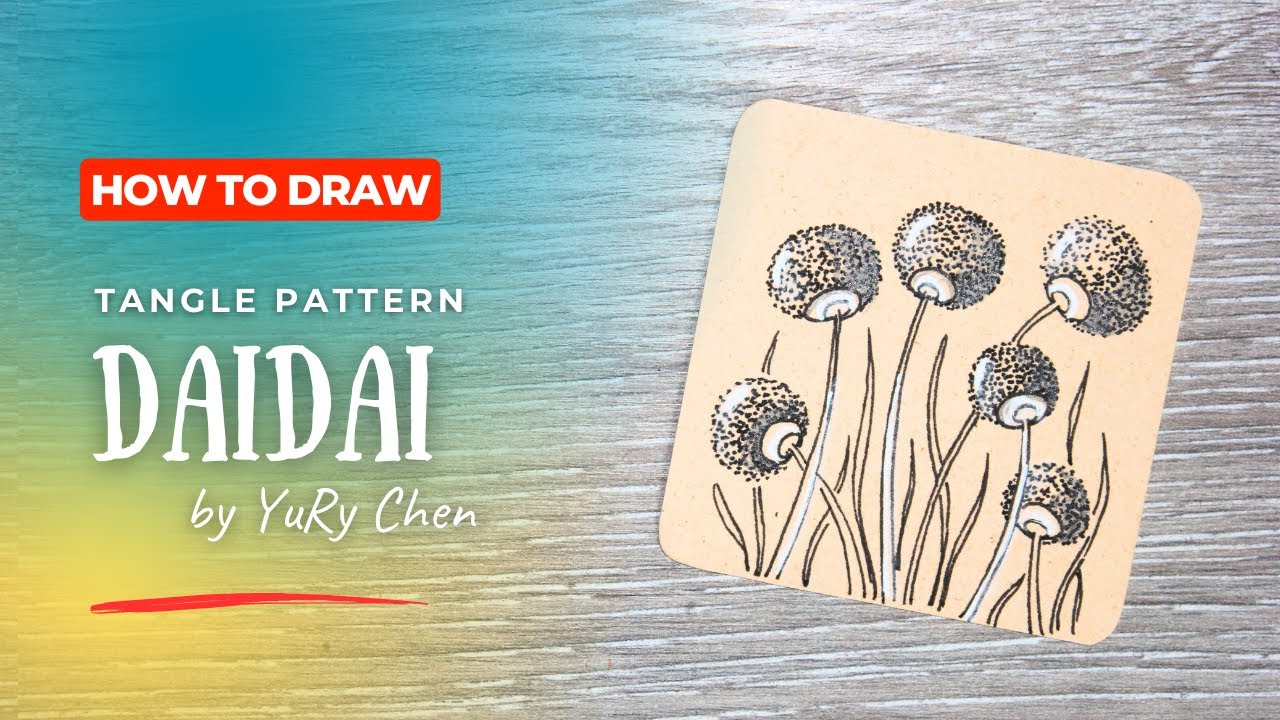 Zen tangle of a day 'Daidai' drawing | Tangle of thousand dots - YouTube