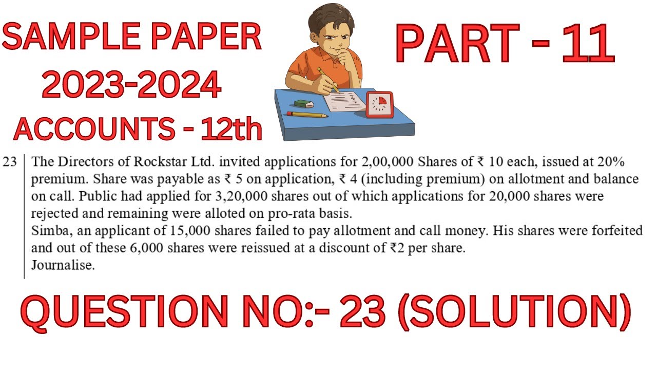 Question 23 Part 11 CBSE Class 12 Accounts Sample Paper 2023-24 with ...