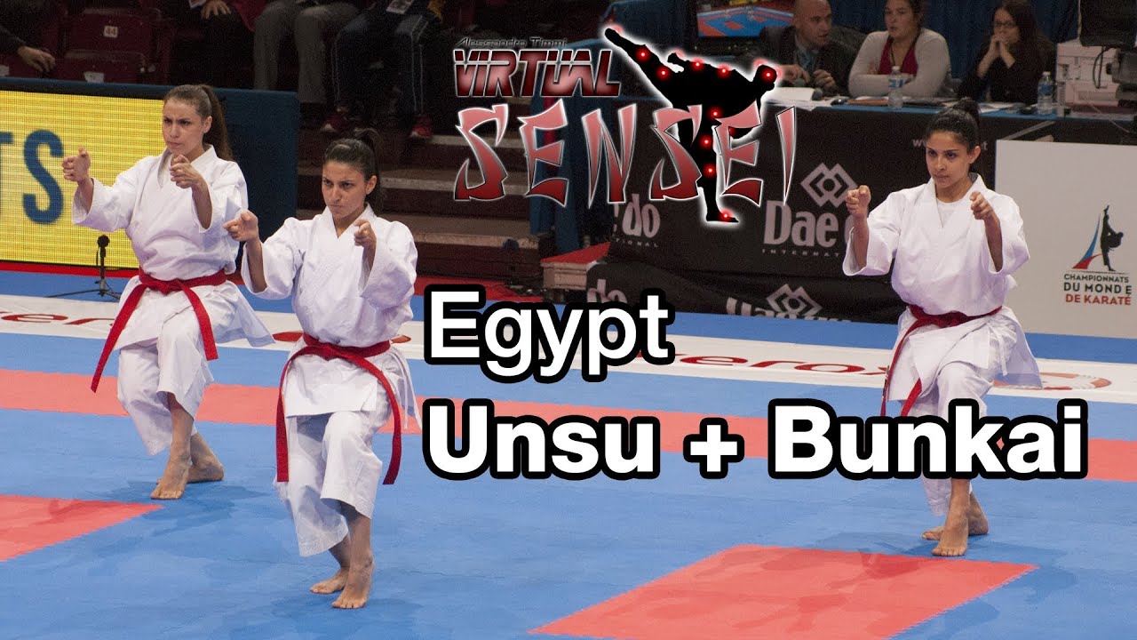 Egypt female team - Kata Unsu + bunkai - Bronze final 21st WKF World ...