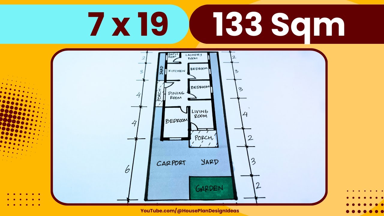 7x19 House Plan Design 133 square meter 3 Bedroom - YouTube