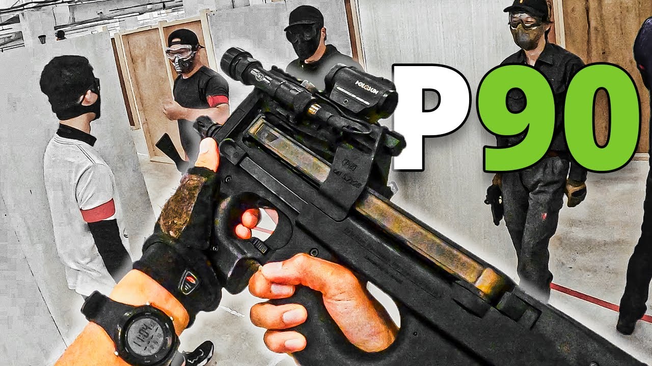 Taking over an Airsoft field with a P90. - YouTube