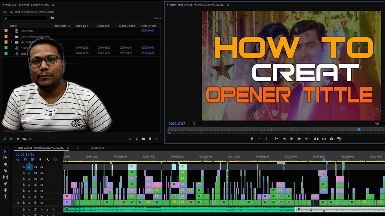 OPENER TITTLE PROJECT CREAT IN PREMIERE PRO | how to creat intro project| MANOJ video mixing ...