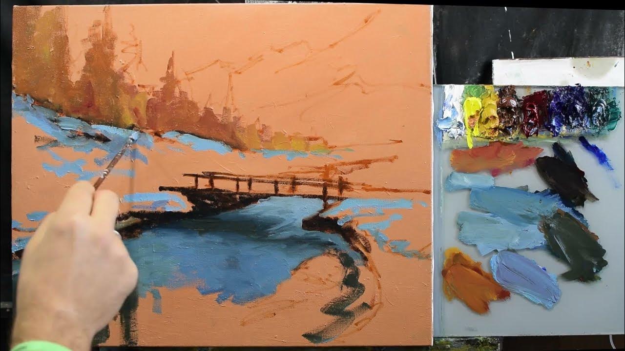 Impressionist Winter Landscape | Full time Tutorial - YouTube