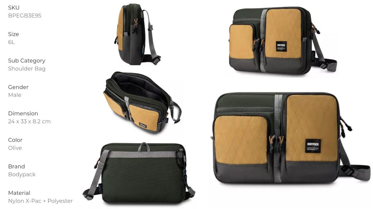 NEW BODYPACK EXODUS RECKON SHOULDER BAG OLIVE 6L || 920002146 || TAS ...