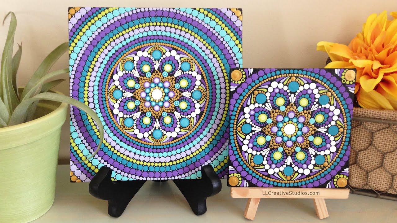 Dot Mandala Tutorial on Canvas - YouTube