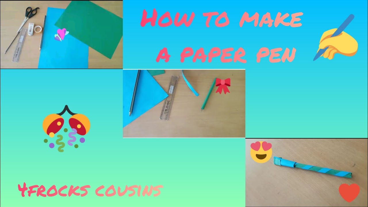 How to make a paper pen | very easy and cute | 4frocks cousins | by ...