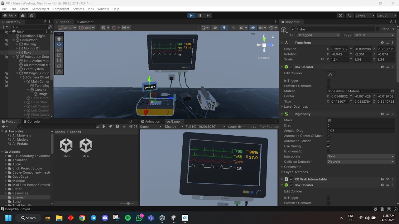 Immersive Virtual Reality(VR) Training for Performance Test of Patient ...