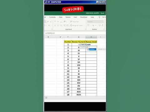 lower romman number #excel #exceltutorial #computer #computerknowledge - YouTube