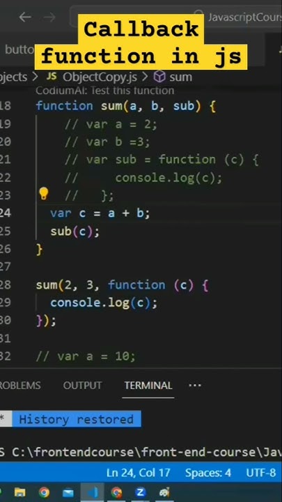 Callback Function Javascripttelugu Javascripttutorial Javascriptinterview Youtube