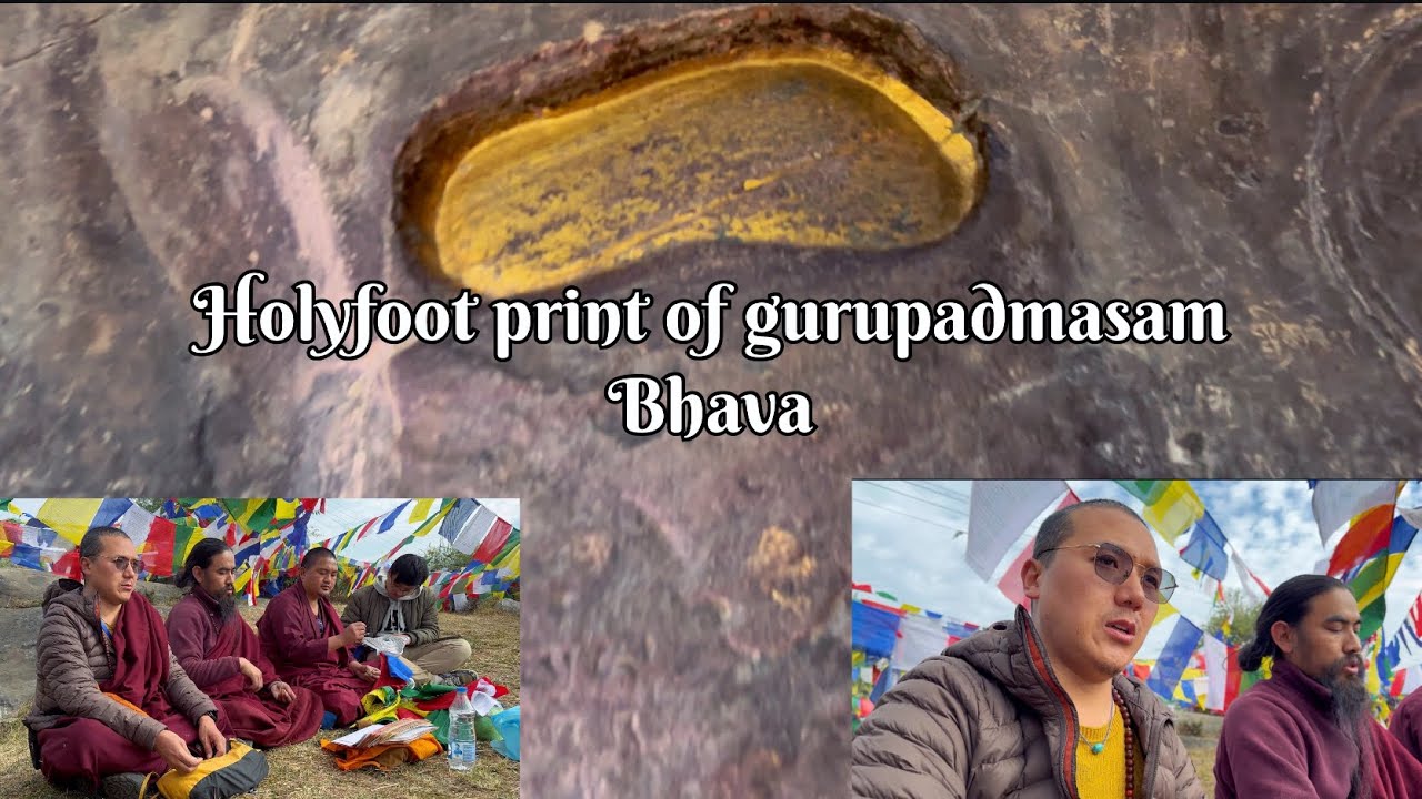 Holy foot print of guru rinpoche #rewalsar - YouTube