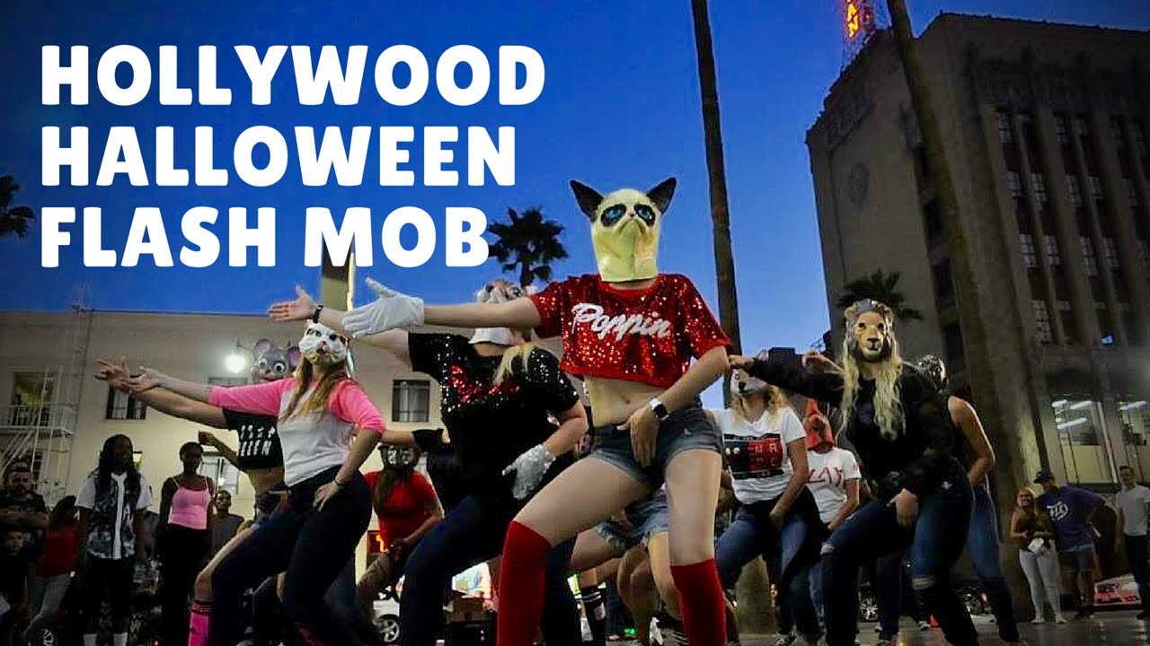 Hollywood Halloween Flash Mob 2015 ( Thriller / Disturbia ) - YouTube