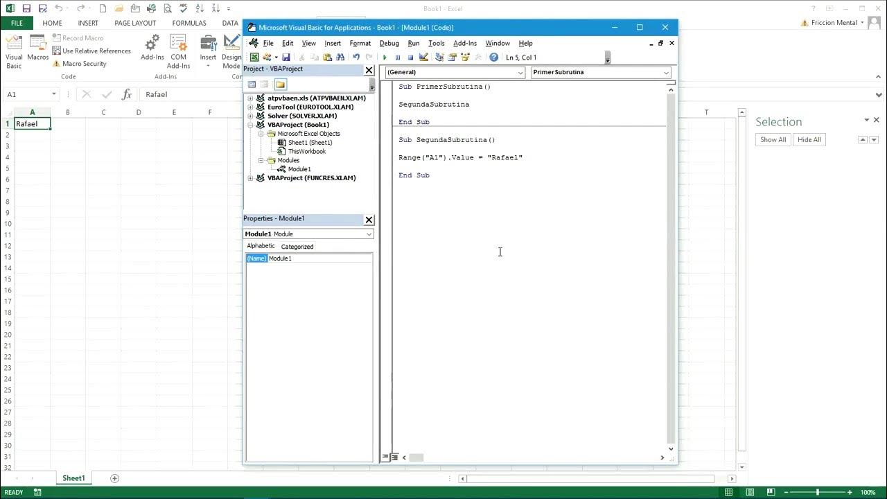05 VBA Excel 2013 Subrutinas que llaman a otras subrutinas - YouTube