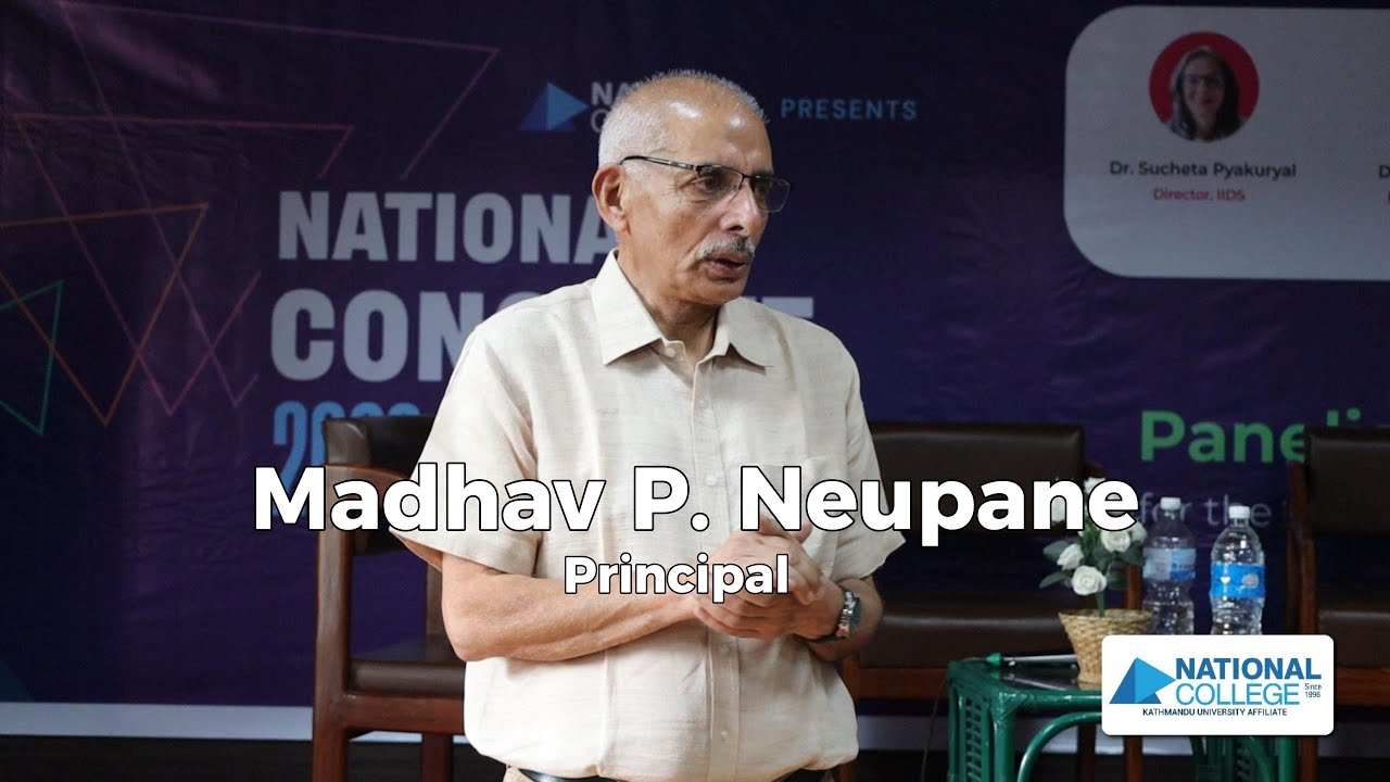 Madhav P. Neupane, Principal, National College during #NATIONALCONCLAVE ...