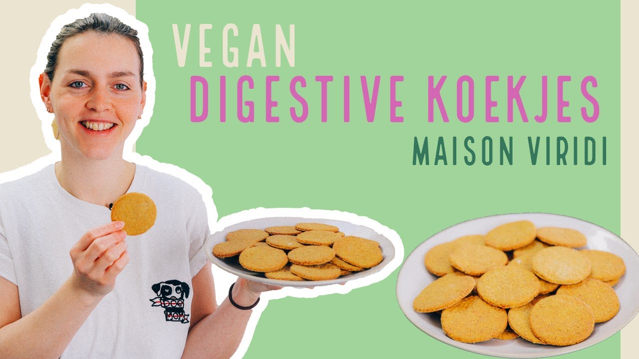Huisgemaakte knapperige VEGAN DIGESTIVE KOEKJES bakken met maar een ...