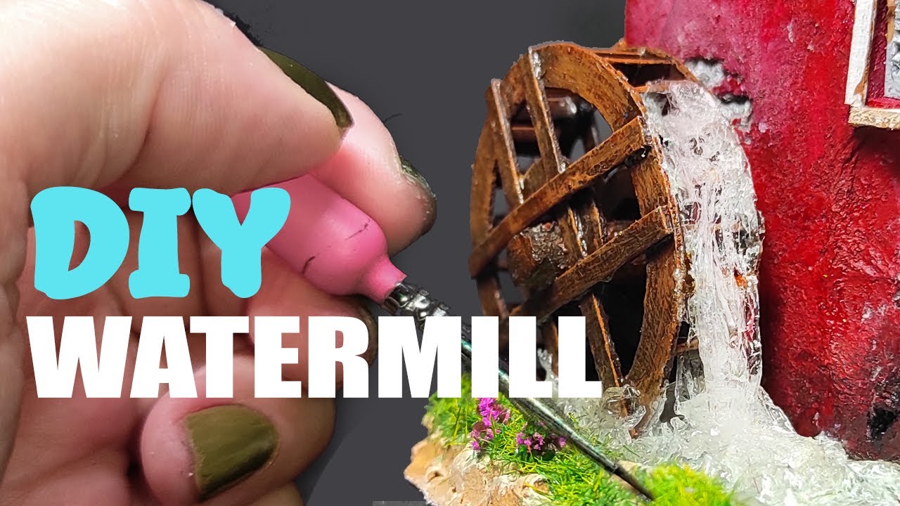 DIY MINIATURE DIORAMA HOUSE WITH WATERMILL 🌈🏠 - YouTube