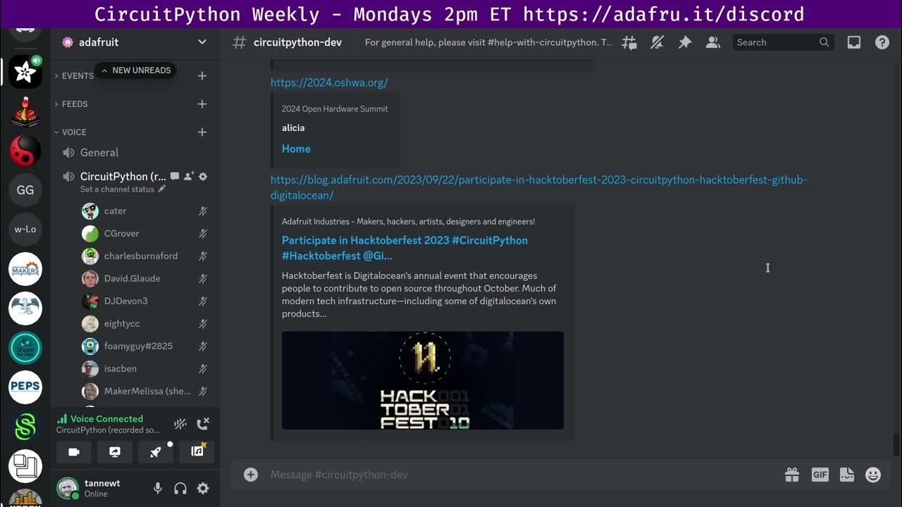 CircuitPython Weekly meeting for October 10th, 2023 #circuitpython #adafruit - YouTube
