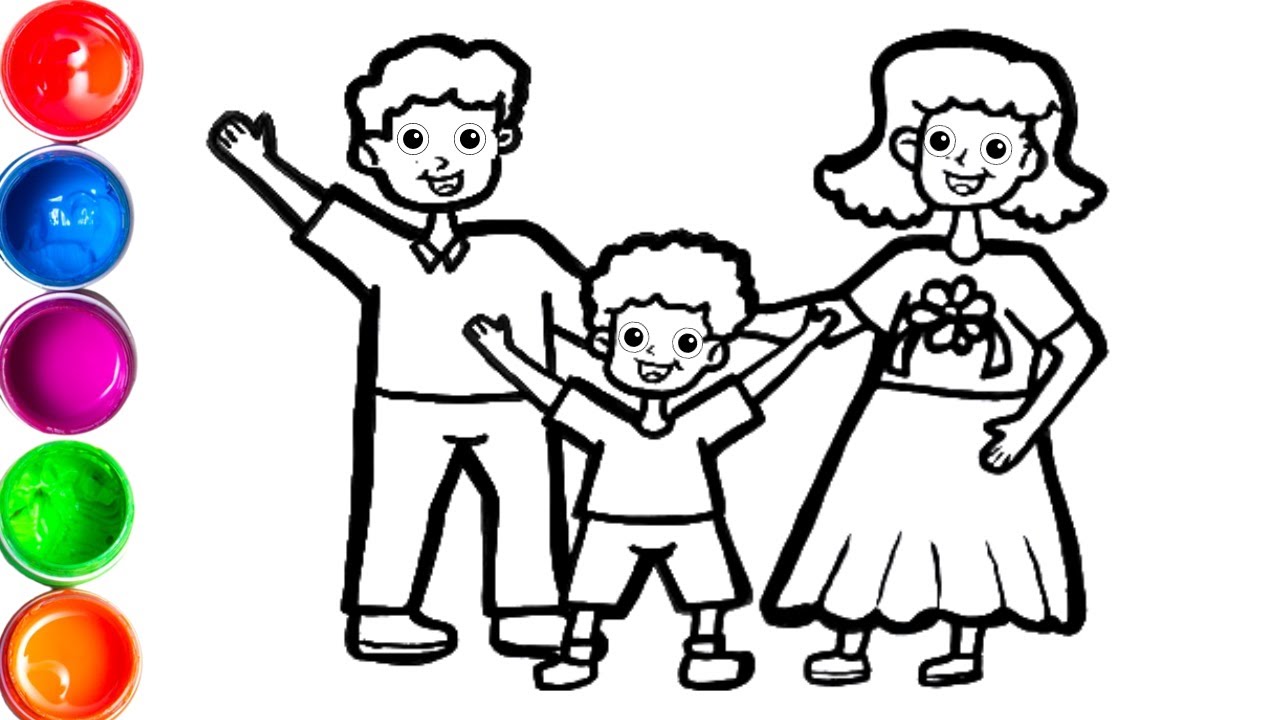 Family Picture Drawing Coloring And Painting For Kids Toddlers How family-picture-drawing-coloring-and-painting-for-kids-toddlers-how