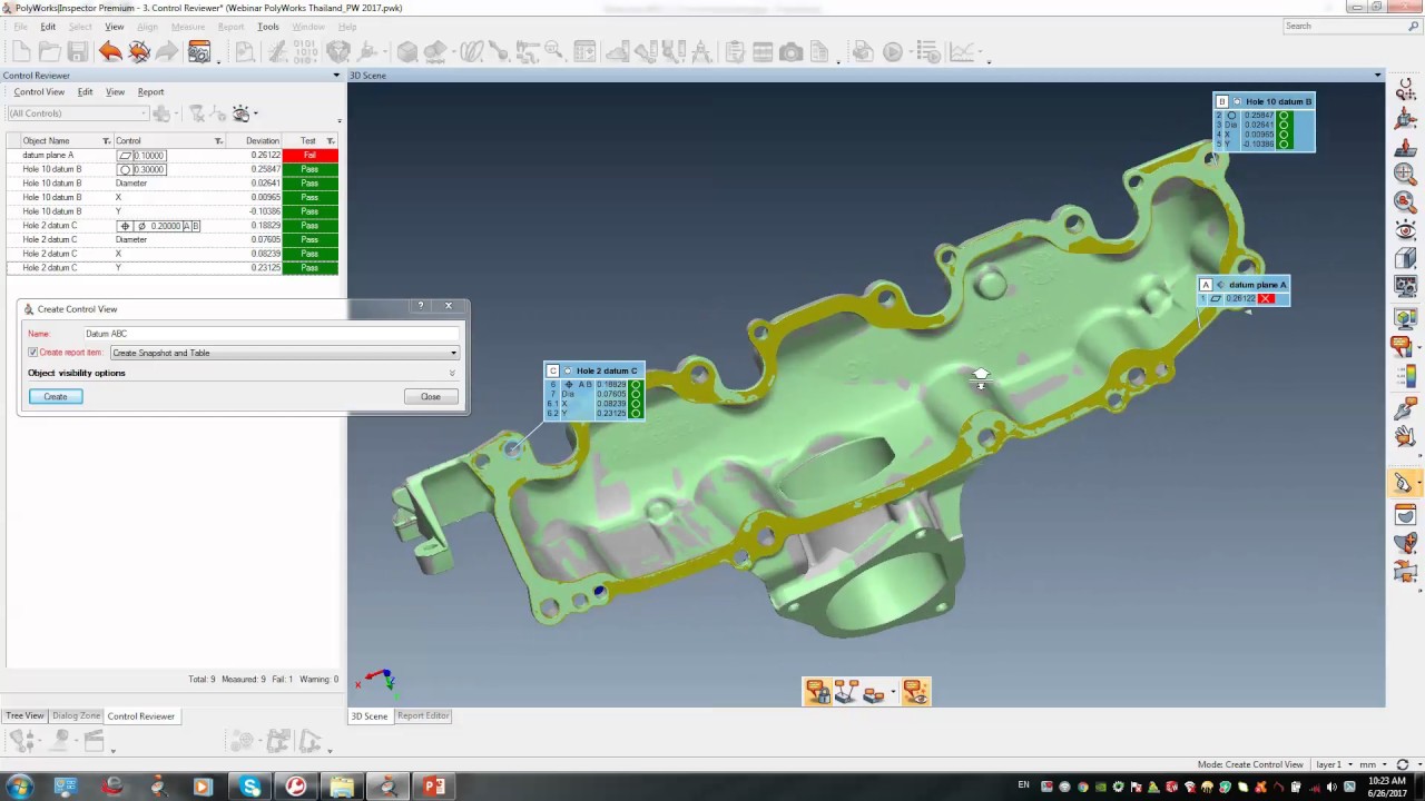 มีอะไรใหม่บ้างใน PolyWorks 2017 ? : 3. การใช้ Control Reviewer (ขั้น ...