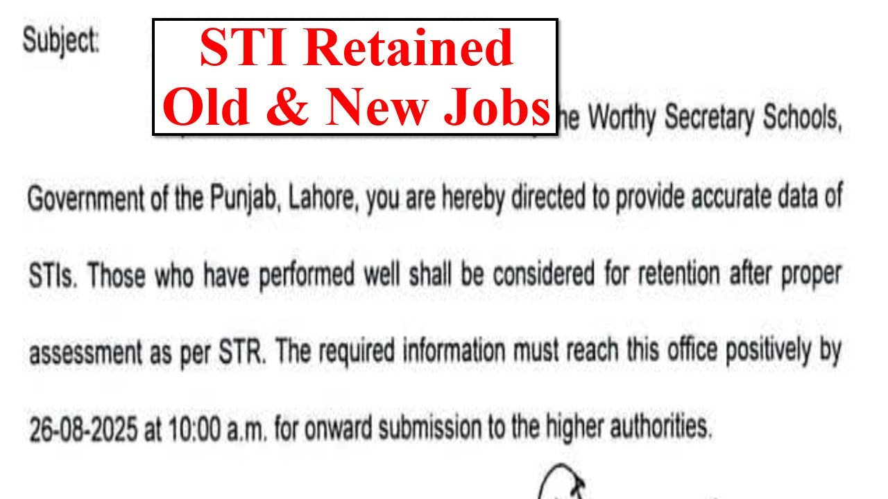Great News STI Jobs Retained 2025 | New Sti Jobs 2025 | New Seats STI ...