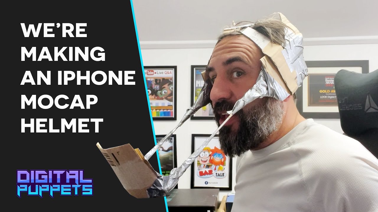 Iphone face capture helmet prototype - YouTube