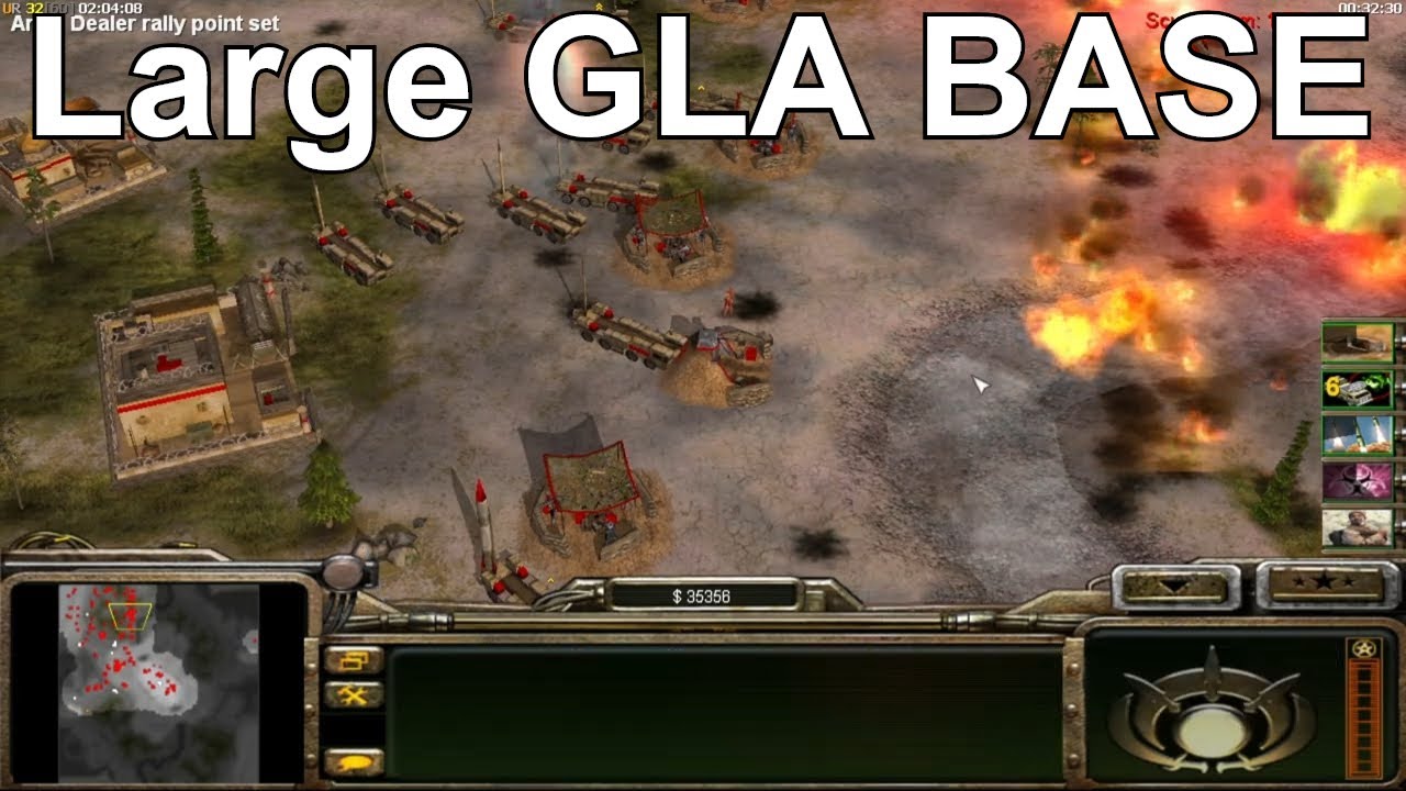 Building A Large GLA Demo Base! - C&C Generals - YouTube