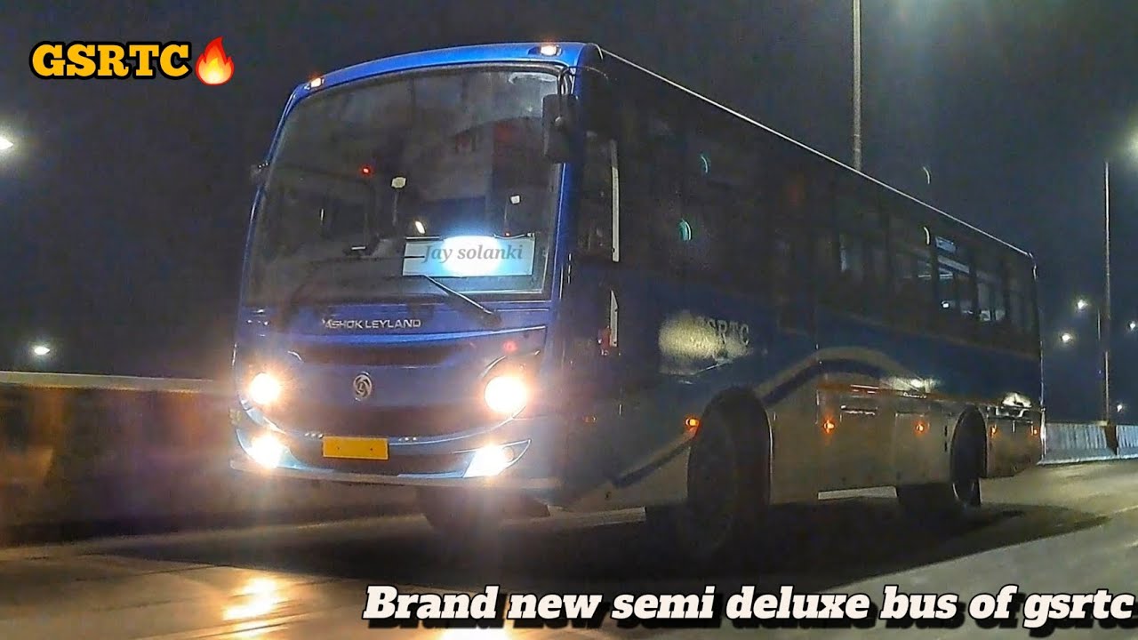 Brand new semi deluxe bus of GSRTC - YouTube