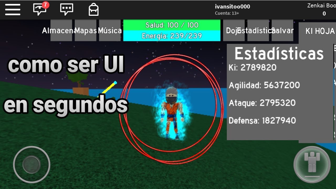 Como ser UI en segundos Roblox Dragón ball rage - YouTube