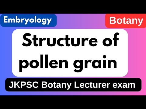 L8 | Structure of Pollen grain | Embryology of Angiosperms |# ...