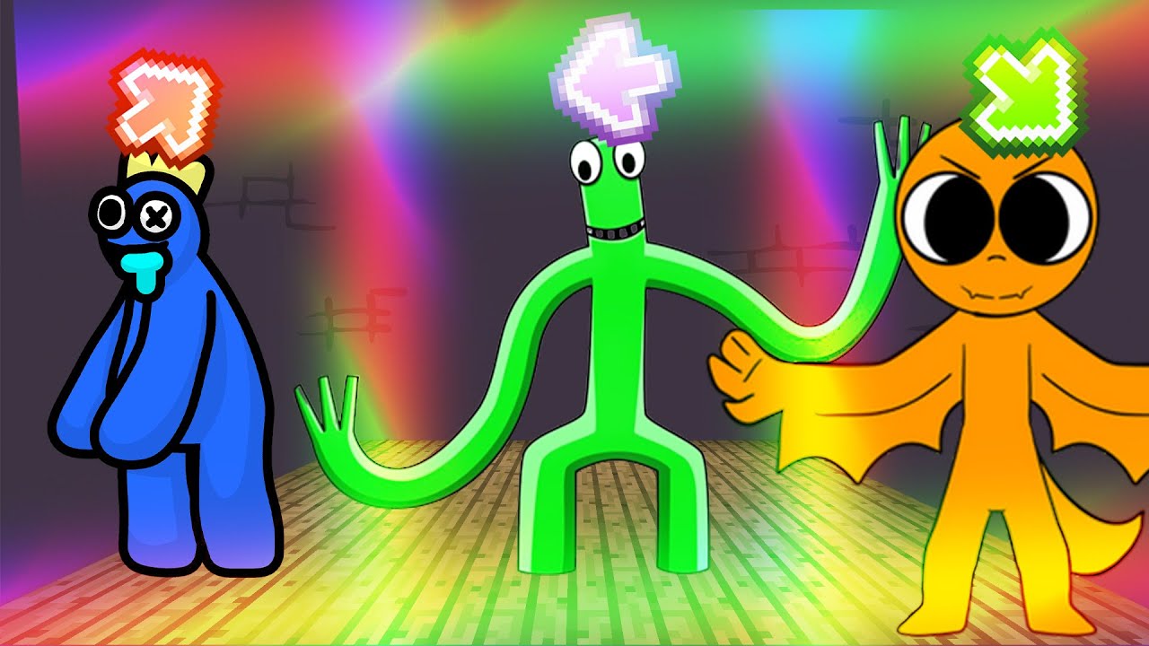 FNF Character Test RAINBOW FRIENDS| NOOB VS PRO VS HACKER | BLUE ORANGE ...