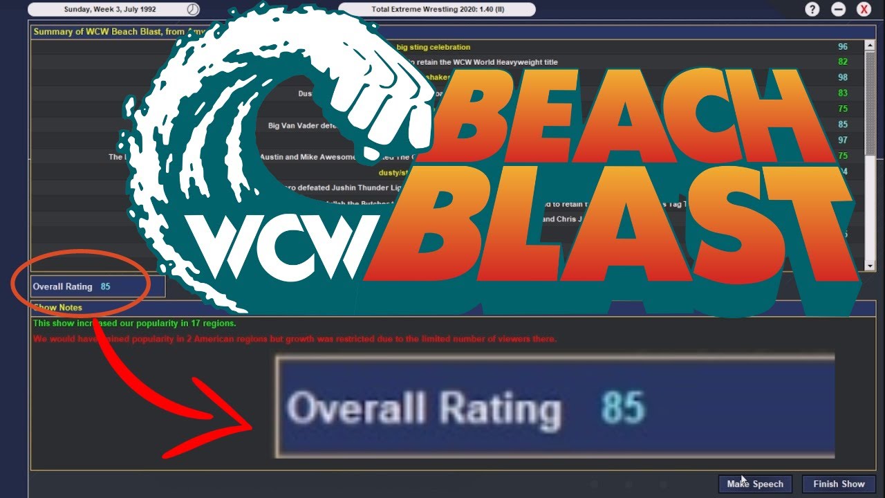TEW Series - WCW 1992 - Episode 14: Beach Blast - YouTube