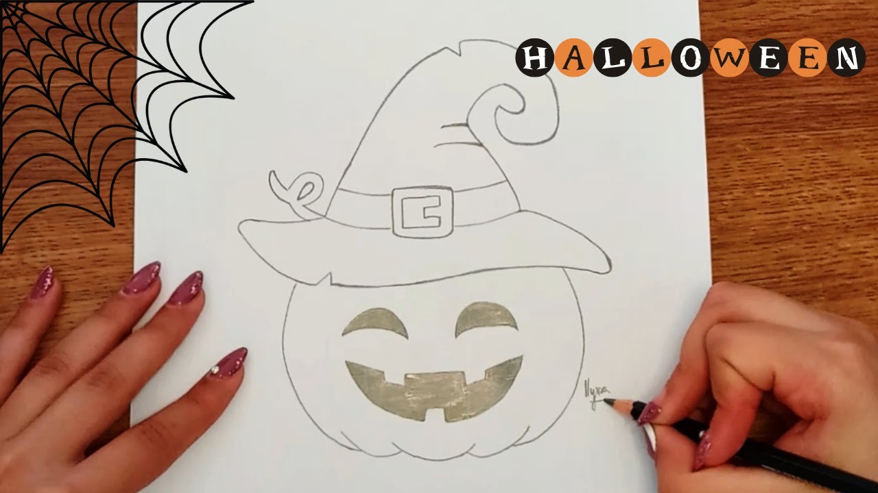 How to draw a Halloween Pumpkin ⎥ Tutorial Beginner Friendly⎥ Step by ...