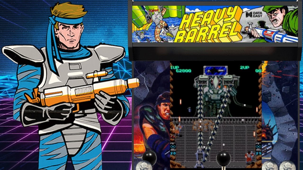 HEAVY BARREL ( ARCADE CABINET WITH BEZEL/MARQUEE DESIGN ) 2 PLAYERS CO ...